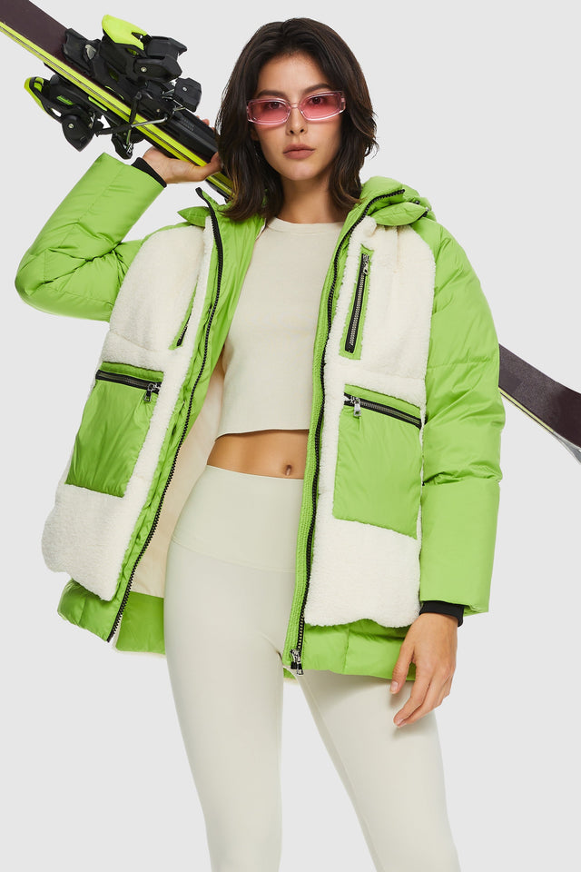 Orolay Women's Fuzzy Fleece Puffer Down Jacket