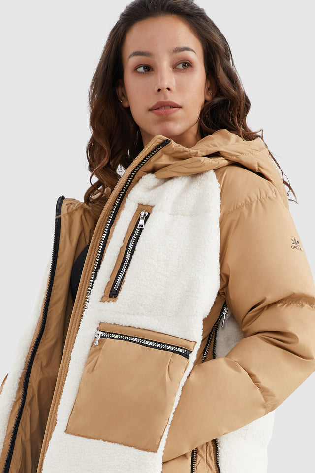 Orolay Women's Fuzzy Fleece Puffer Down Jacket