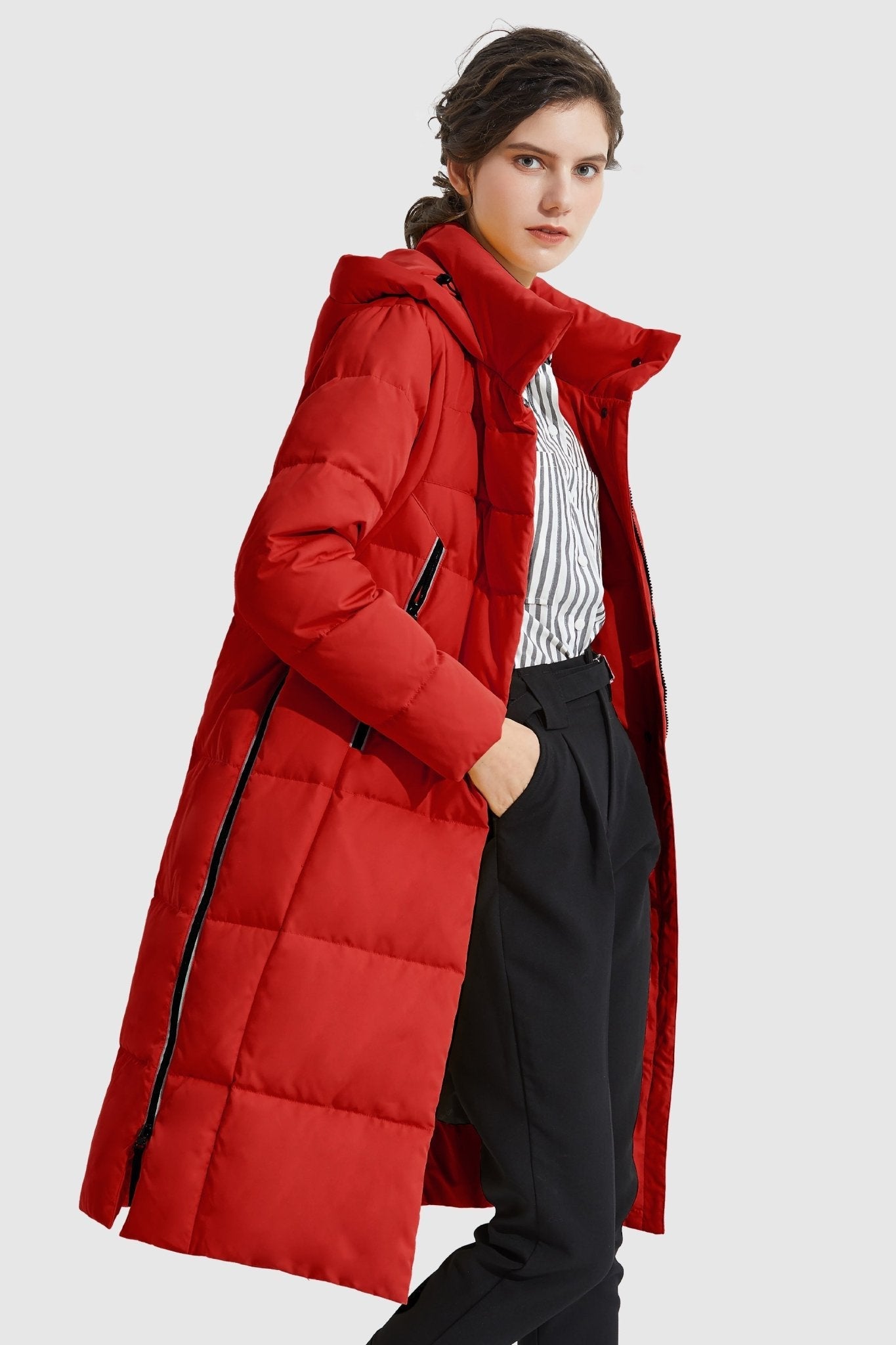 Orolay Women's Knee Length Thickened Down Jacket