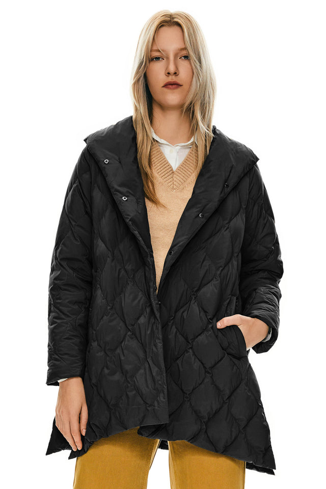 Orolay Women's Oversized Quilted Puffer Jacket Lightweight with Pockets