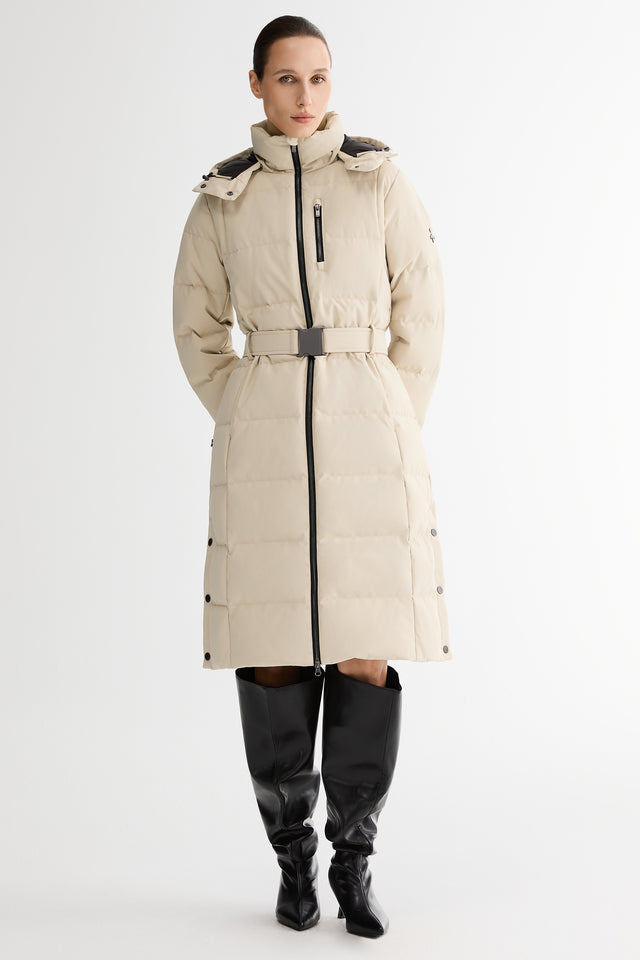 Celeste Long Hooded Belted Down Coat – Orolay